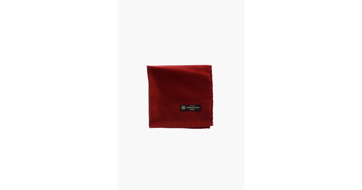 Corneliani Solid Color Satin Pocket Square in Red for Men | Lyst UK