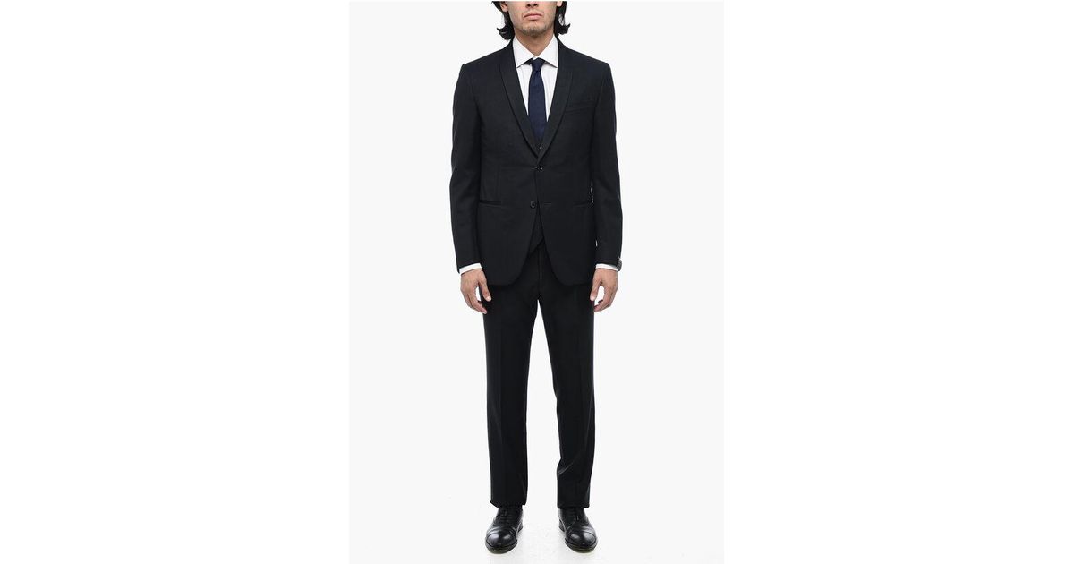 Corneliani Cerimonia 3-Piece Jacquard Wool Suit in Black for Men | Lyst UK
