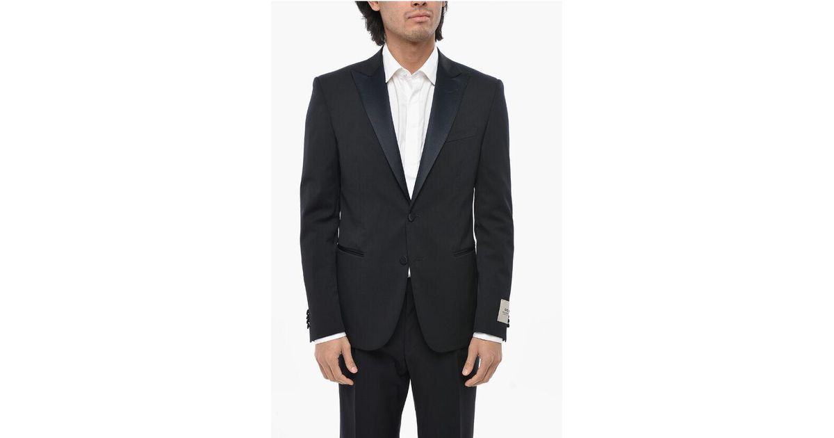 Corneliani Cc Collection Ceremonial Blazer Reset With Satin Peak Lapel ...