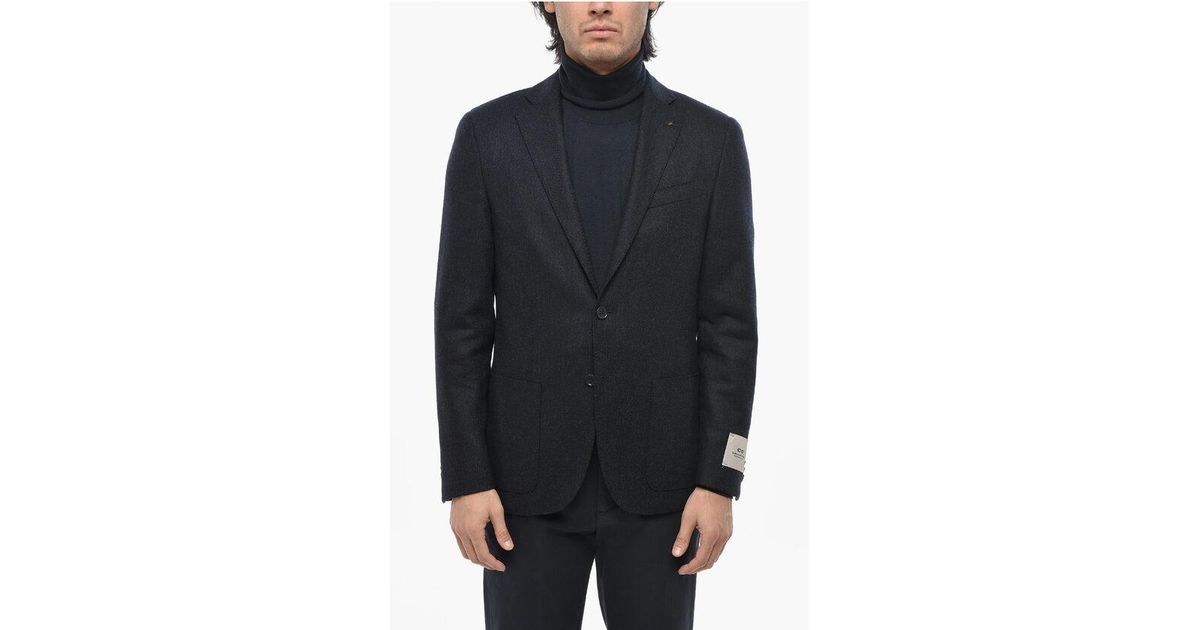 Corneliani Cc Collection Virgin Wool And Cashmere Two-Button Blazer Wit ...