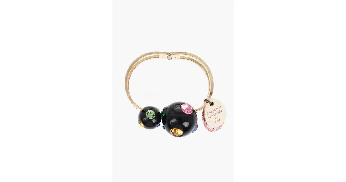 Sveva Collection Golden Metal Cometa Bracelet Embellished With ...