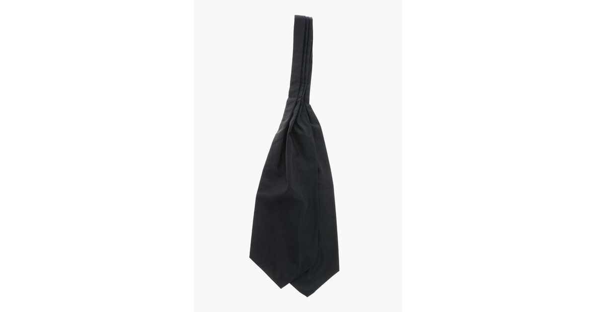 Corneliani Solid Color Wool And Silk Ascot Tie With Tone On Tone Stripe ...