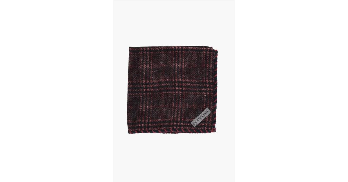 Corneliani Wool Plaid Pocket Square in Purple for Men | Lyst UK
