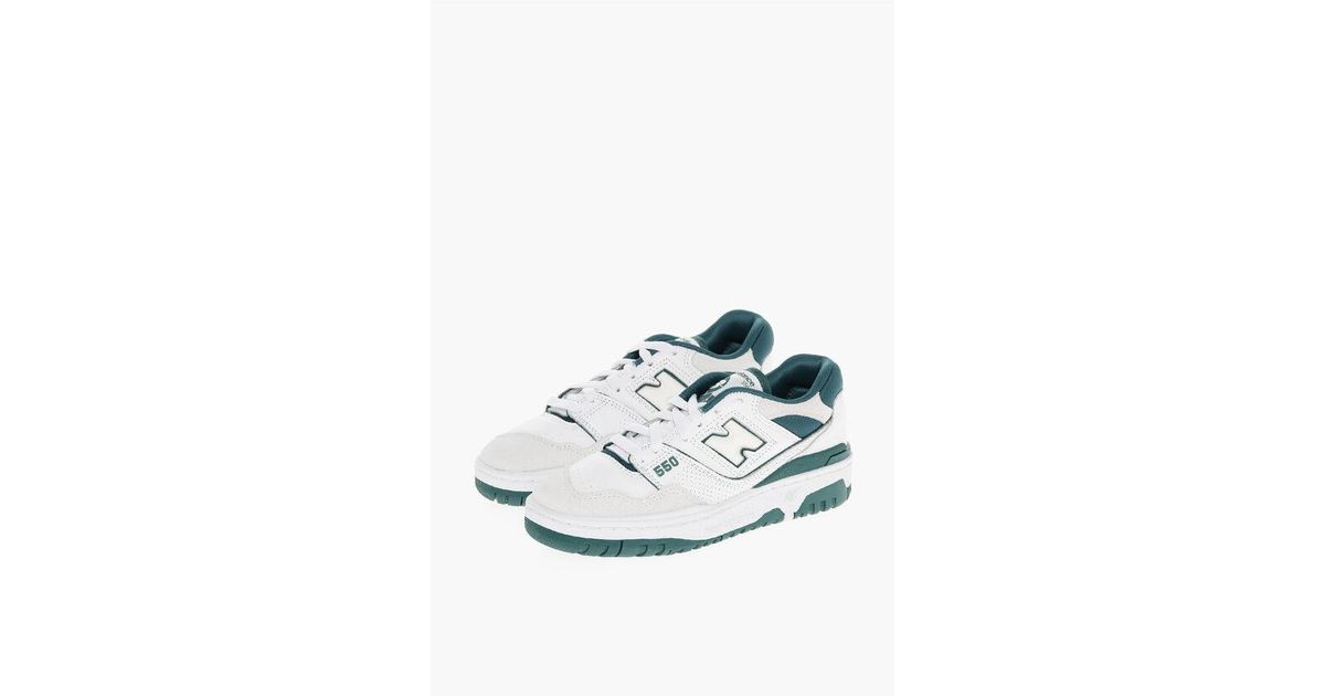 New Balance Leather 550 Mid-Top Sneakers in White | Lyst UK