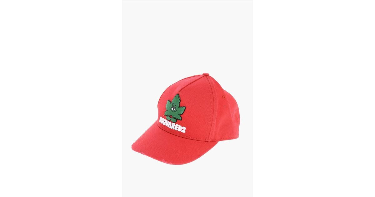 DSquared² Cotton Gabardine Could You Be Loved Cap With Embossed Detail ...