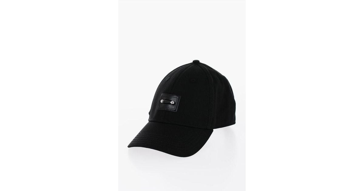 Neil Barrett Cotton Twill Cap With Piercing in Black for Men | Lyst UK