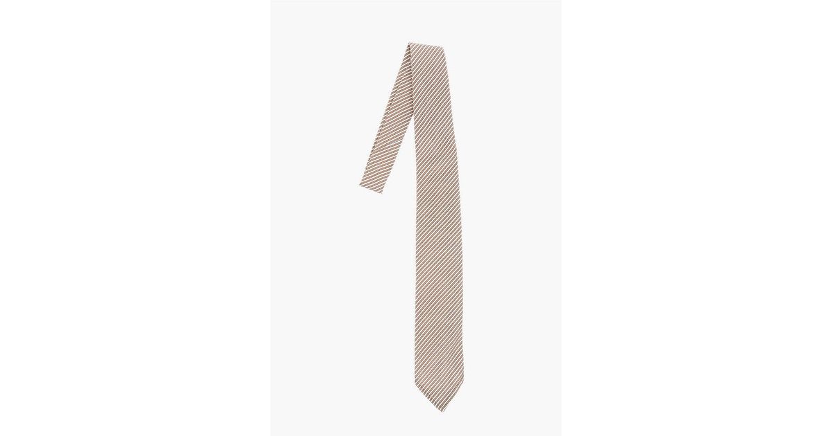 DSquared² Regimetal Striped Silk Tie in White for Men | Lyst UK