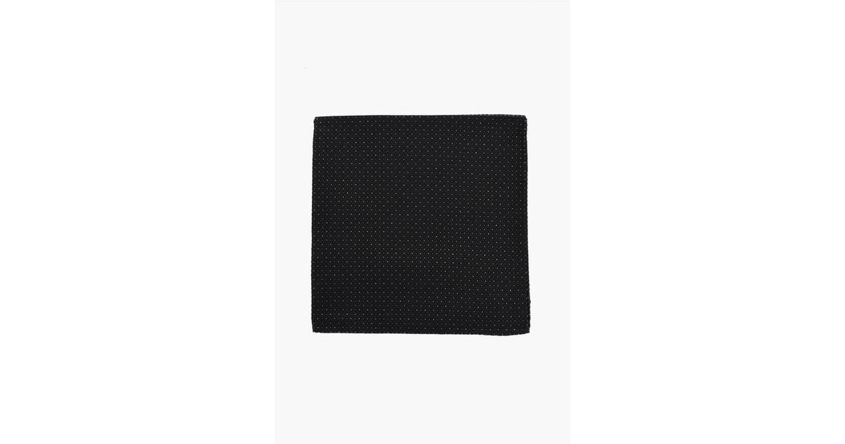 Corneliani Cc Collection Silk Pocket Square With Micro Motifs in Black ...
