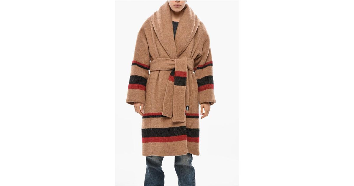 Bacon Wool Quilted Coat Dada With Contrast Bands in Brown | Lyst UK