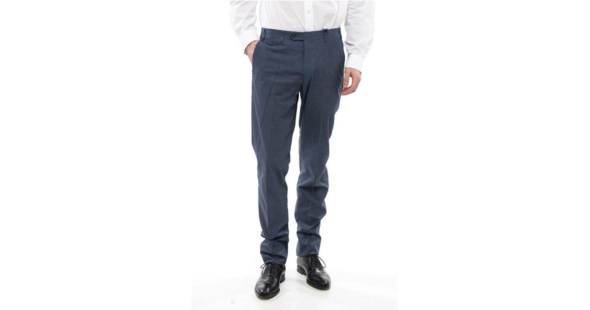 Corneliani Cc Collection Cotton Right Pants With Flush Pockets in Blue ...