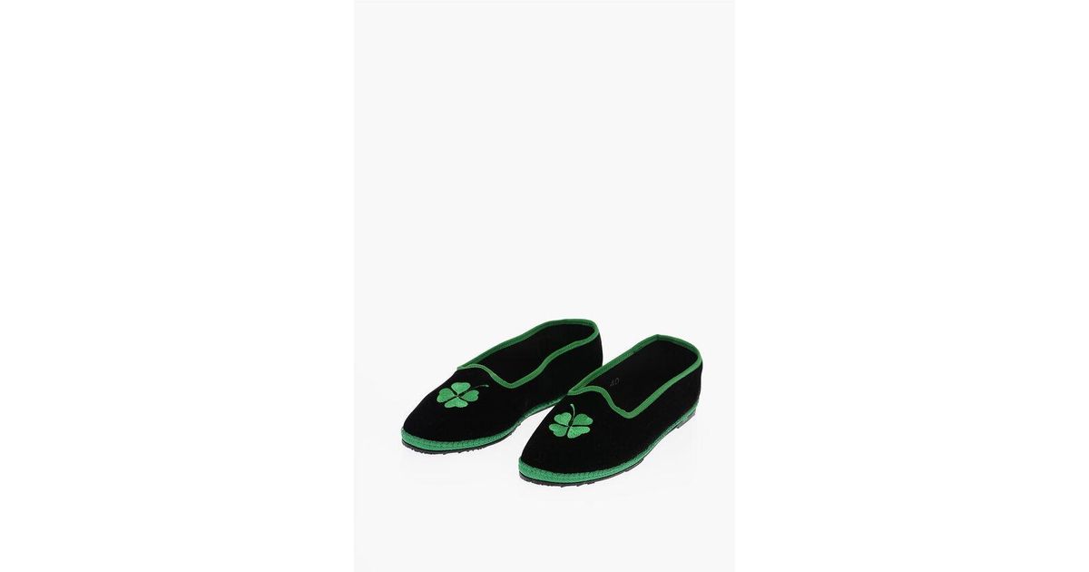 GIL CASAS Velvet Furlane With Contrasting Edge And Four-Leaf Clover Em ...