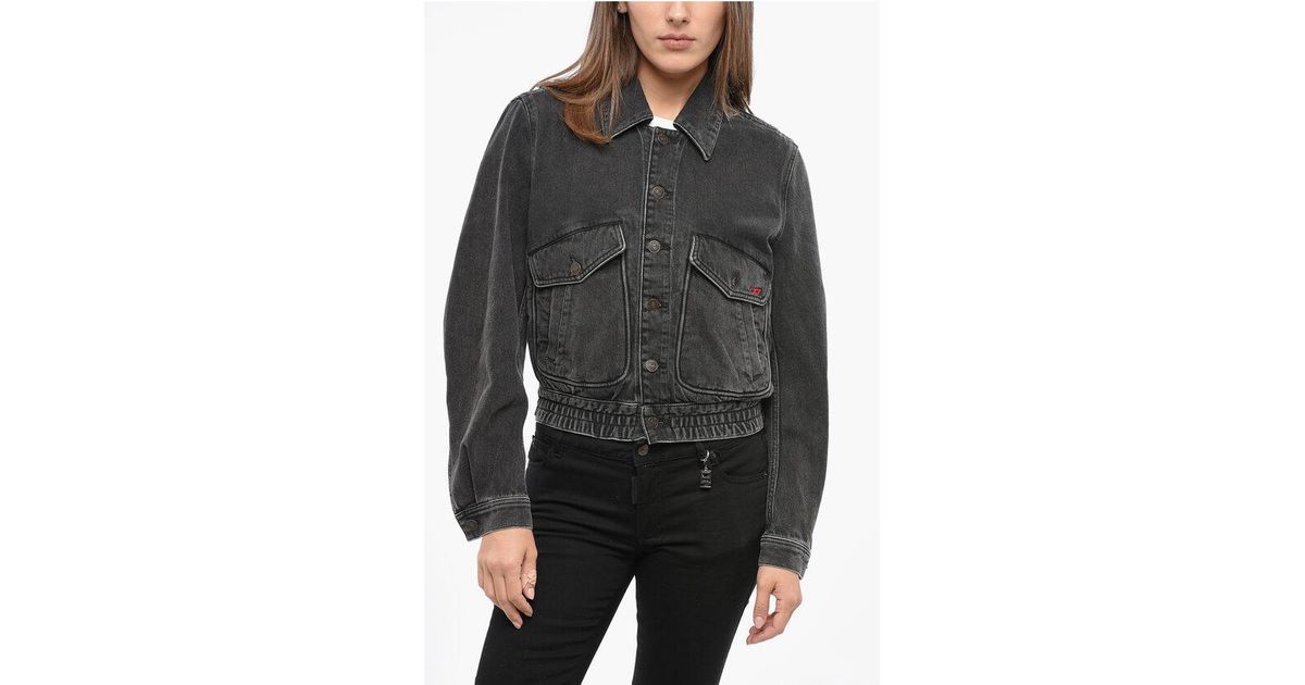 DIESEL Denim De-Tracy Jacket With Logoed Buttons in Black | Lyst UK