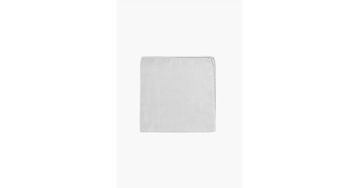 Corneliani Cc Collection Silk Pocket Square With Micro Motifs in White ...