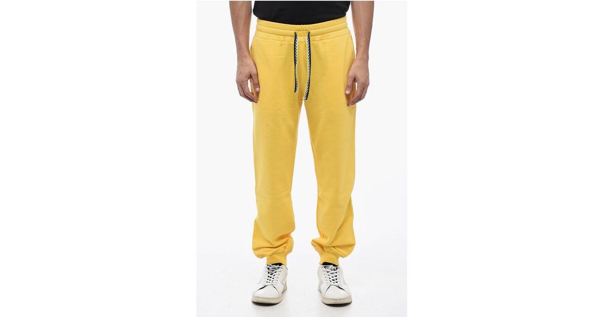 Lanvin Brushed Cotton Joggers Lace Curb in Yellow for Men | Lyst UK
