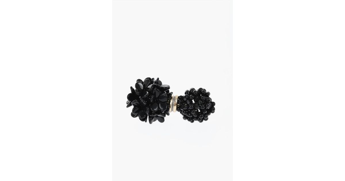 Simone Rocha Single Magnetic Earring With Floral Design in Black | Lyst UK