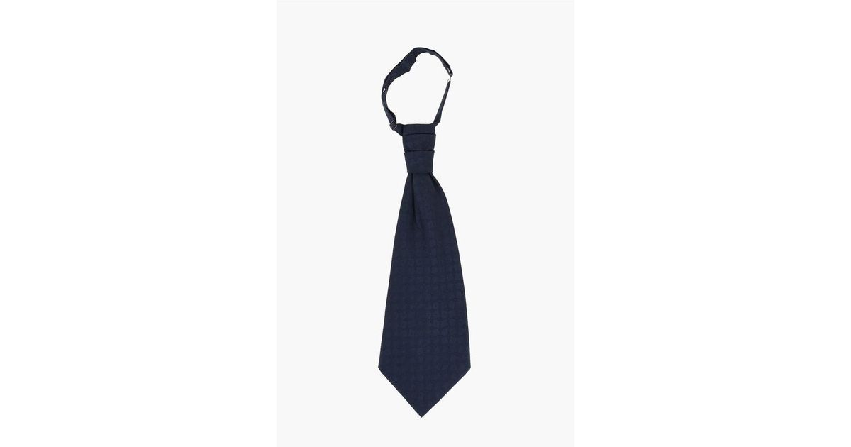 Corneliani Silk Ascot Tie With Ton On Ton Embroidery in Blue for Men ...
