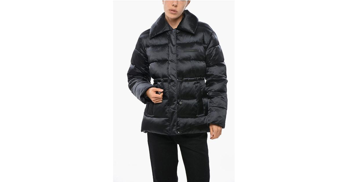 Calvin Klein Quilted Jacket With Drawstringed Waist in Black | Lyst UK