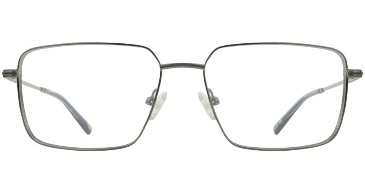 London Retro Gunmetal/ Rectangle Metal Eyeglasses Online in Black for ...