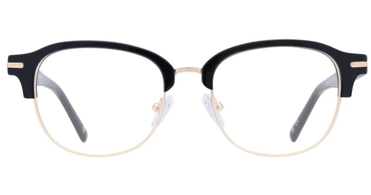 London Retro Square Metal Eyeglasses Online in Black | Lyst UK