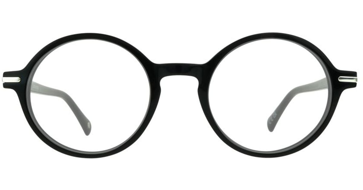 London Retro Round Acetate Eyeglasses Online in Black | Lyst UK