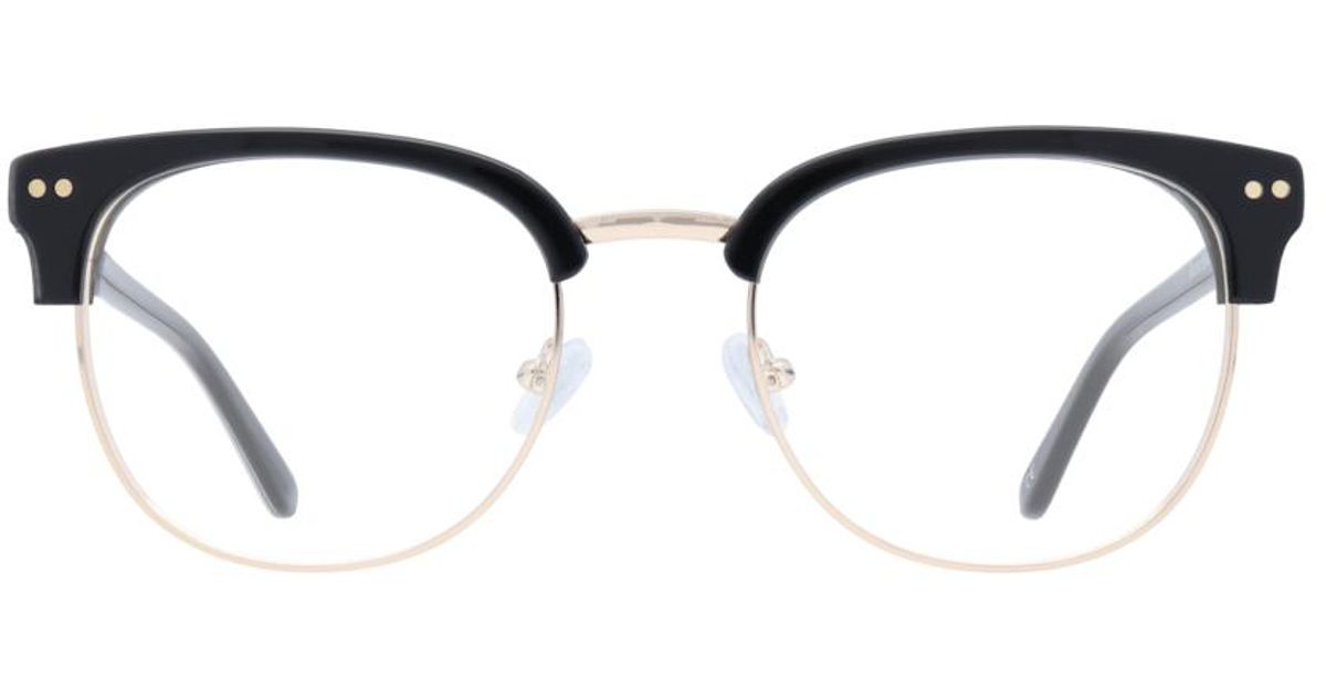 London Retro Square Metal Eyeglasses Online in Black for Men | Lyst UK