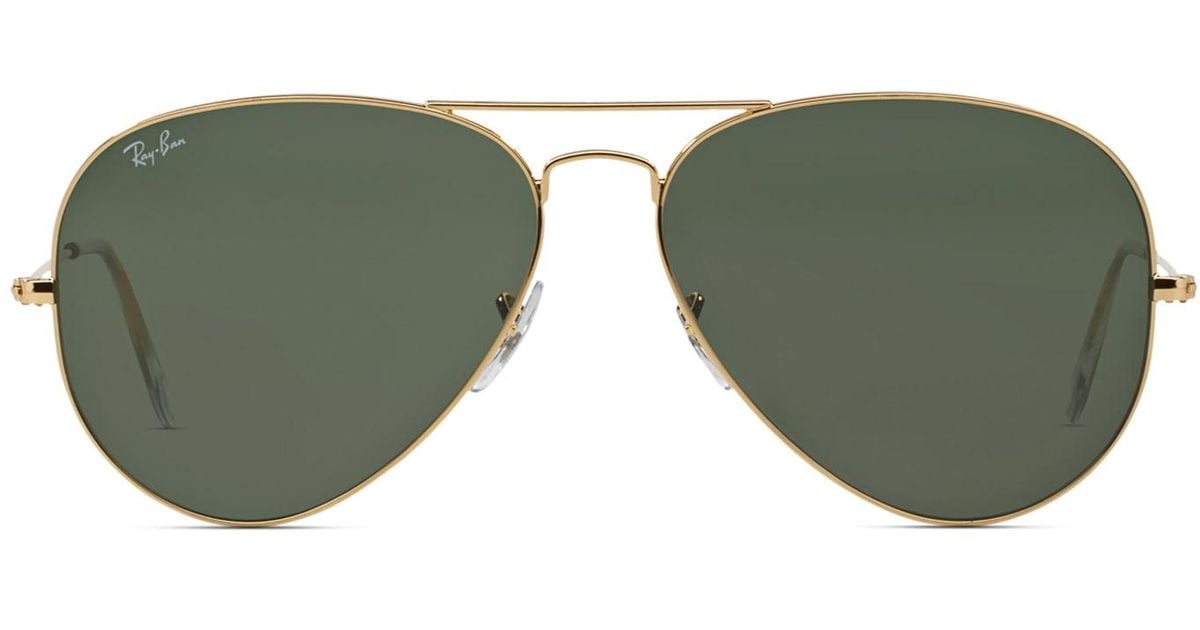 Ray-Ban Rb3025 Aviator Large Metal Clear in Green for Men | Lyst