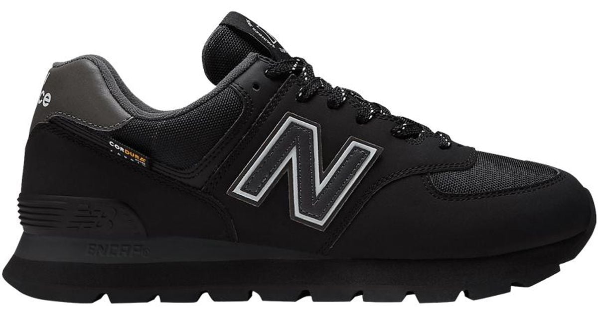 New Balance 574 Rugged Black For Men Lyst