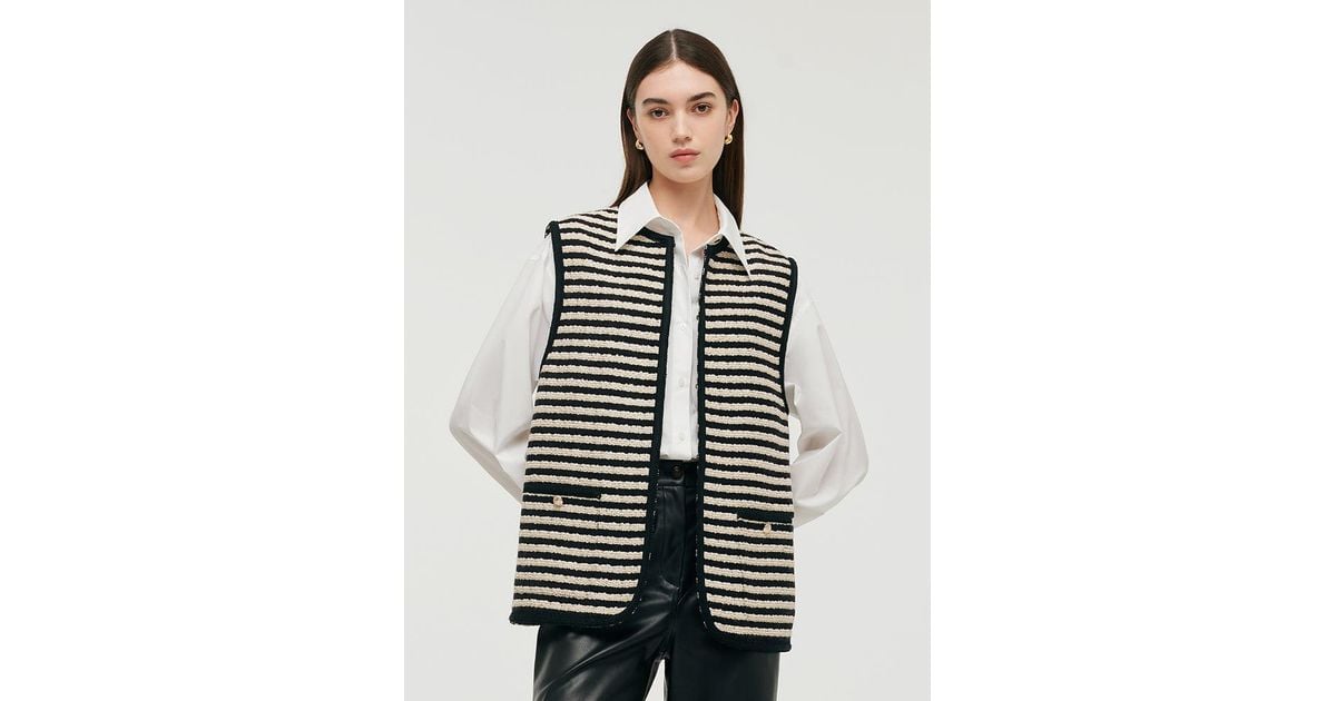 GOELIA Wool Blend Tweed Vest | Lyst