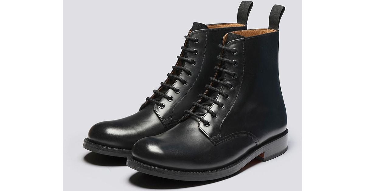 Grenson Dudley Derby Boots in Black for Men | Lyst