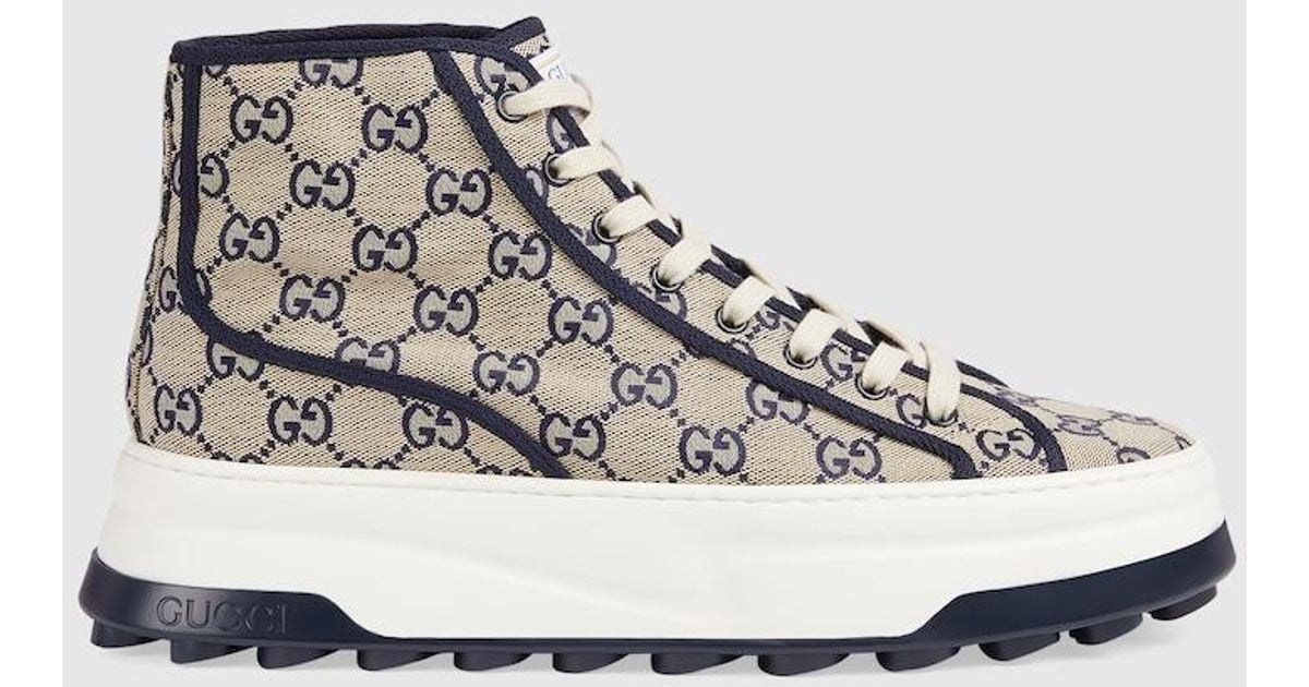 Gucci GG High Top Sneaker in Blue for Men | Lyst