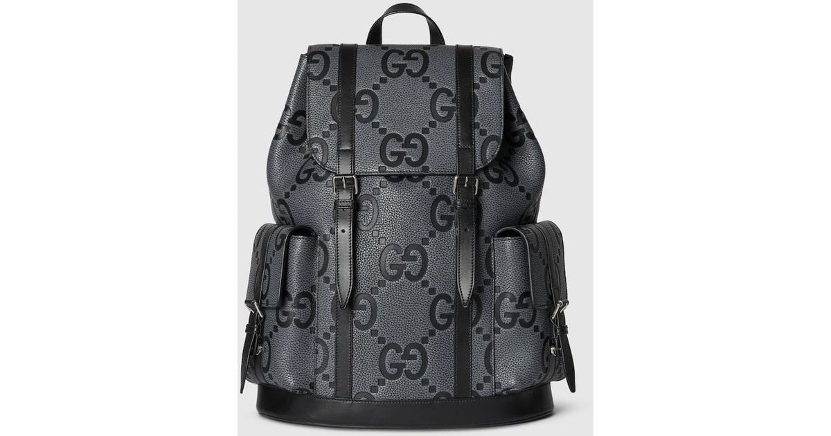 Gucci Large Jumbo Gg Backpack in Black for Men | Lyst