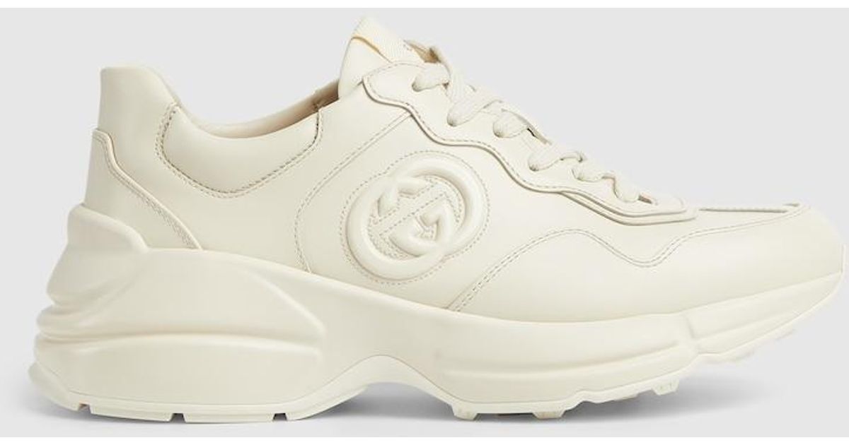 Gucci Rhyton Sneaker, , Leather in White | Lyst