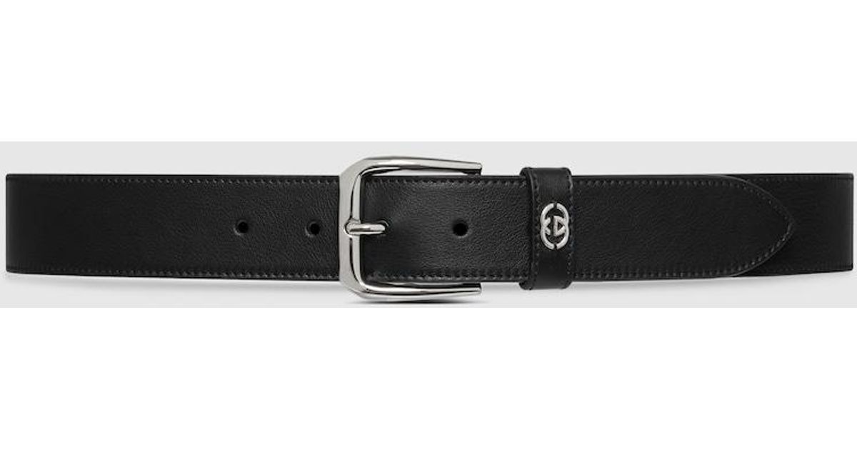 Gucci Belt With Interlocking G Detail, Size 105 in Black for Men | Lyst