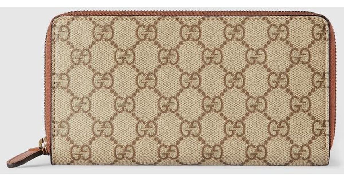 Gucci Gg Emblem Zip Around Wallet, , Gg Canvas in Metallic for Men | Lyst