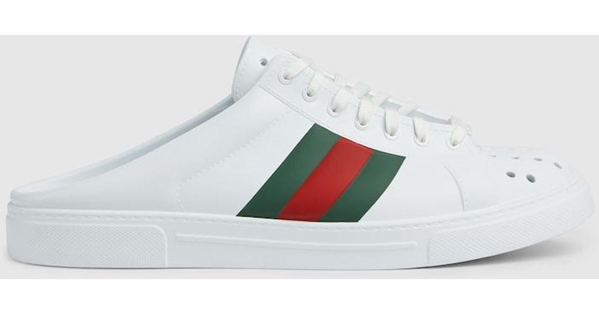 Gucci Ace Mule With Web in Blue for Men | Lyst