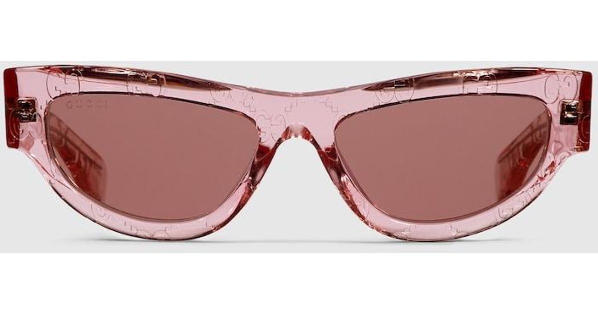 Gucci Cat Eye Sunglasses in Pink | Lyst