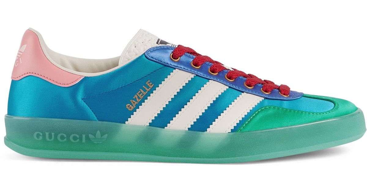 Gucci Silk Adidas X Women's Gazelle Sneaker in Blue | Lyst