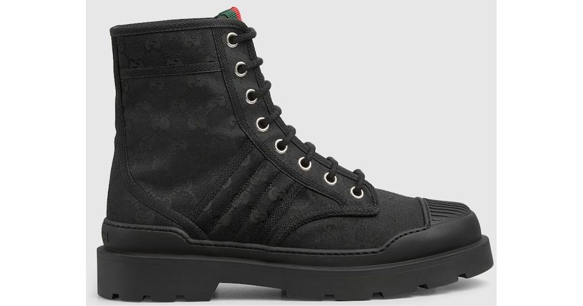 Gucci Web Boot in Black for Men | Lyst