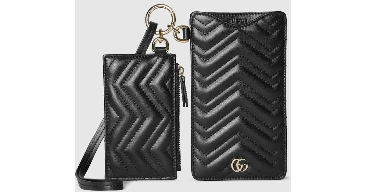 Gucci Gg Marmont Iphone 16 Pro Case, Leather in Black | Lyst