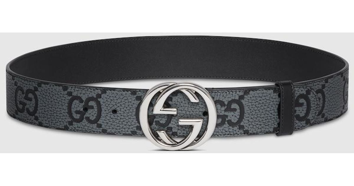Gucci Gg Belt With Interlocking G Buckle, Leather in Black for Men | Lyst