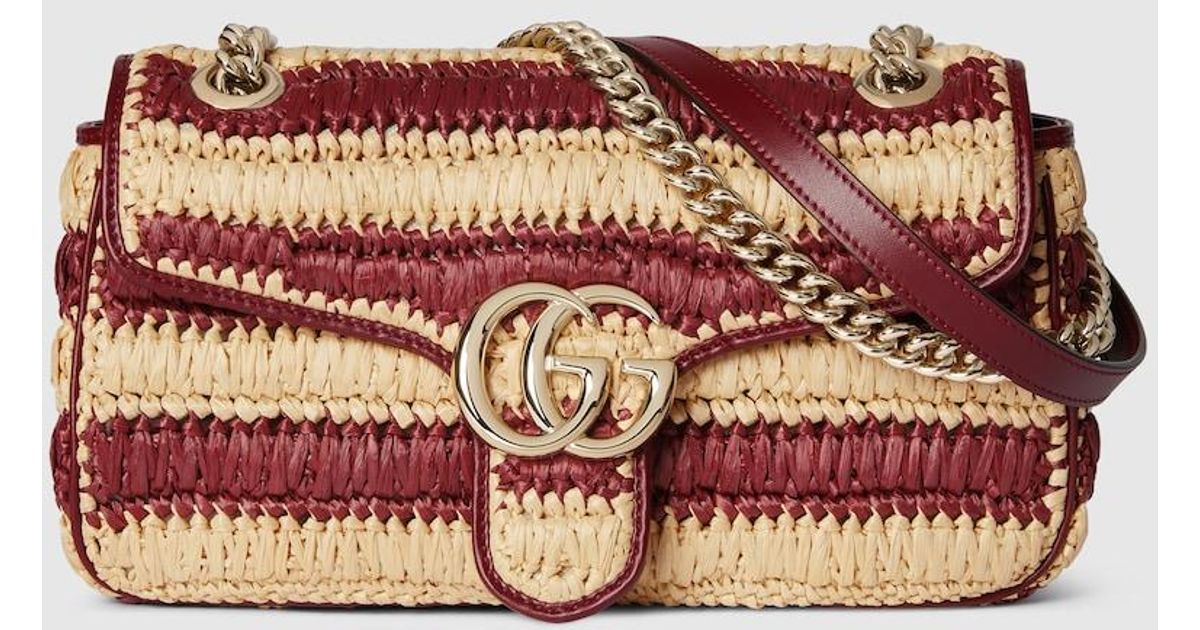 Gucci Gg Marmont Woven Medium Shoulder Bag in Pink | Lyst