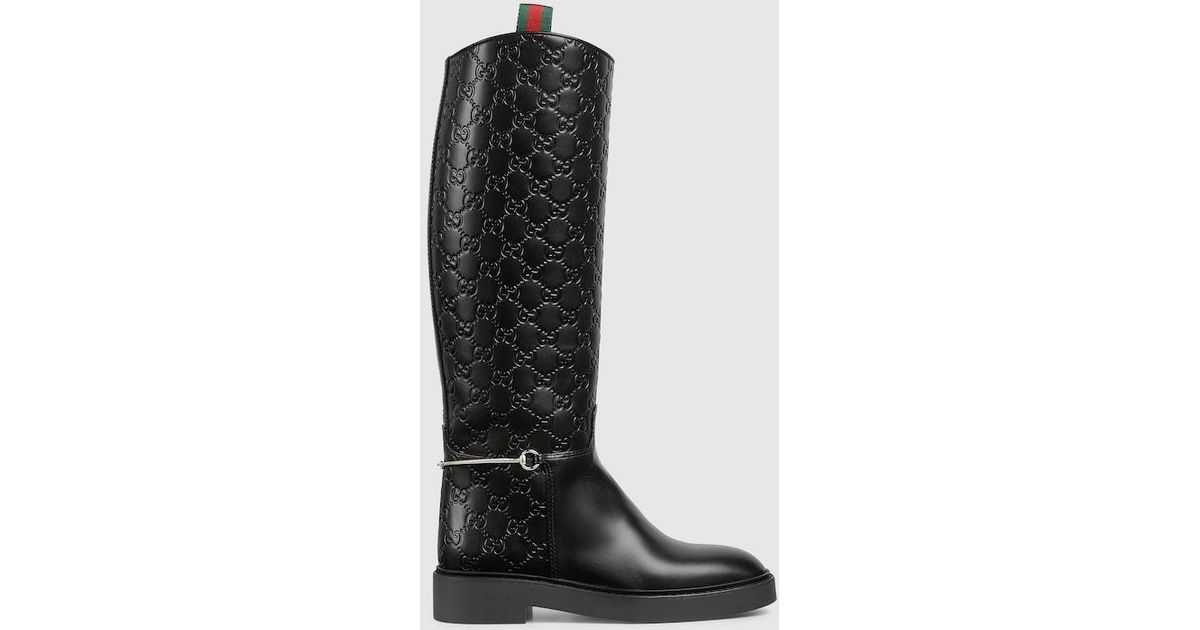 Gucci Slim Horsebit Boot in Black | Lyst Canada