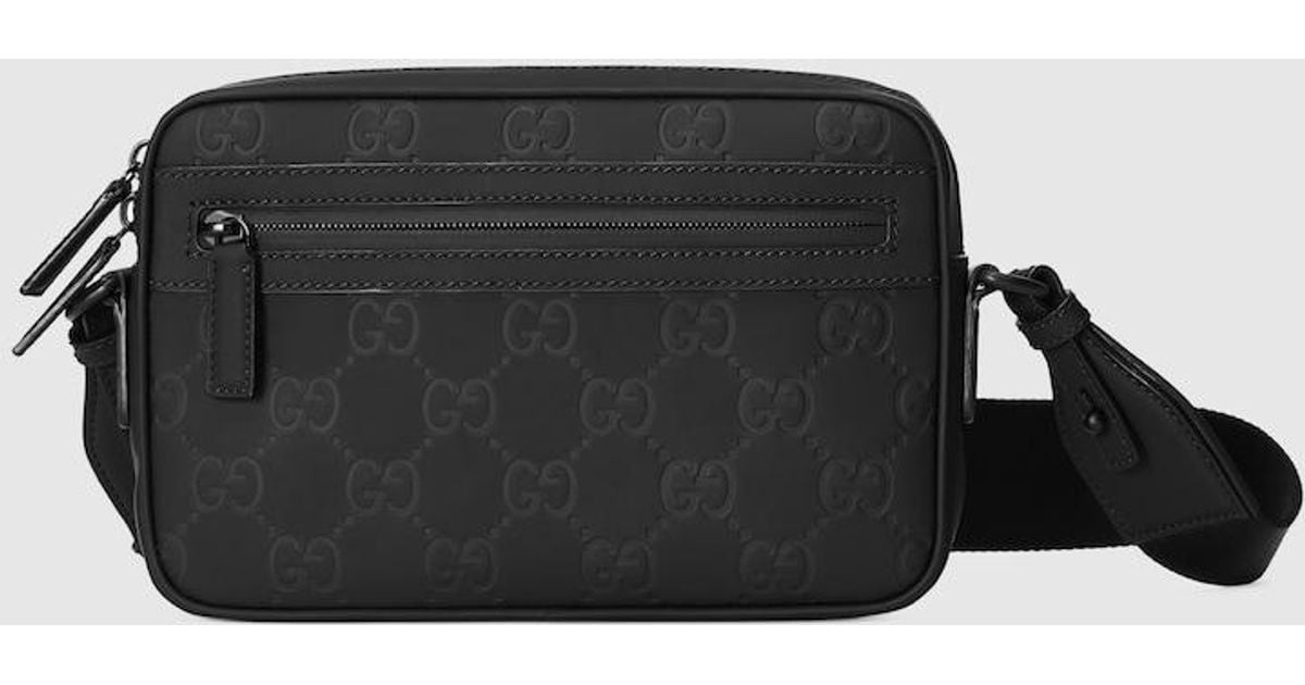 Gucci Small Crossbody Bag, Gg Leather in Black for Men | Lyst