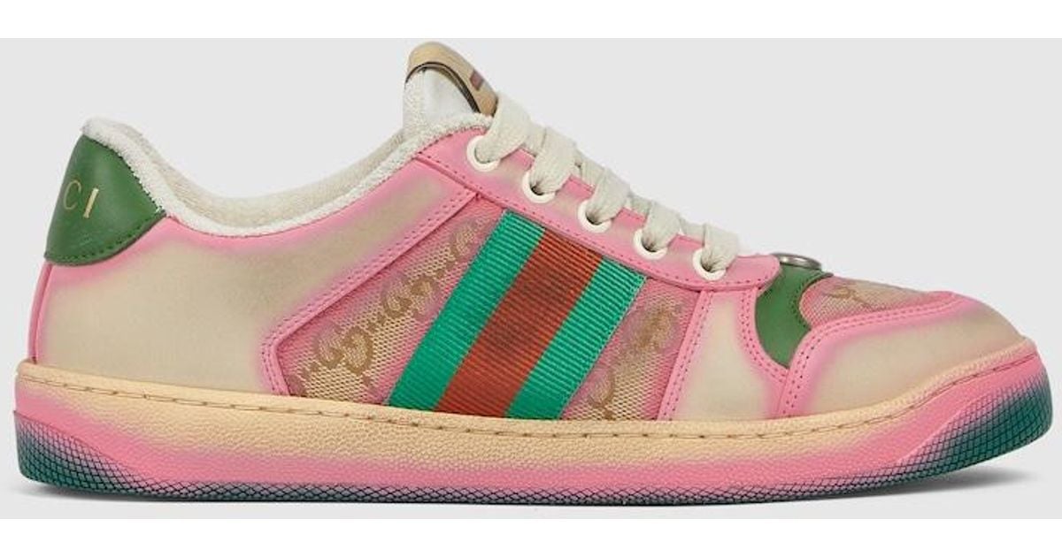 Gucci Serigraphy Screener Trainer in Pink | Lyst UK