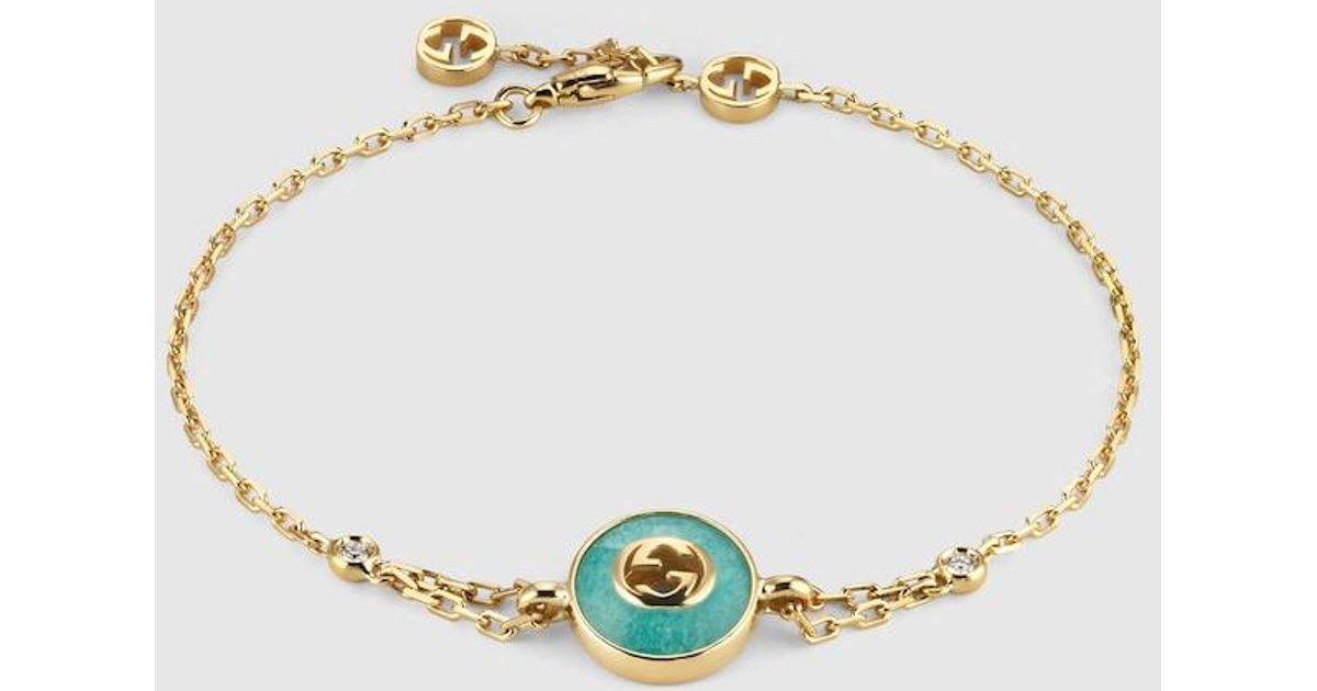 Gucci Interlocking 18K Chain Bracelet in Metallic | Lyst