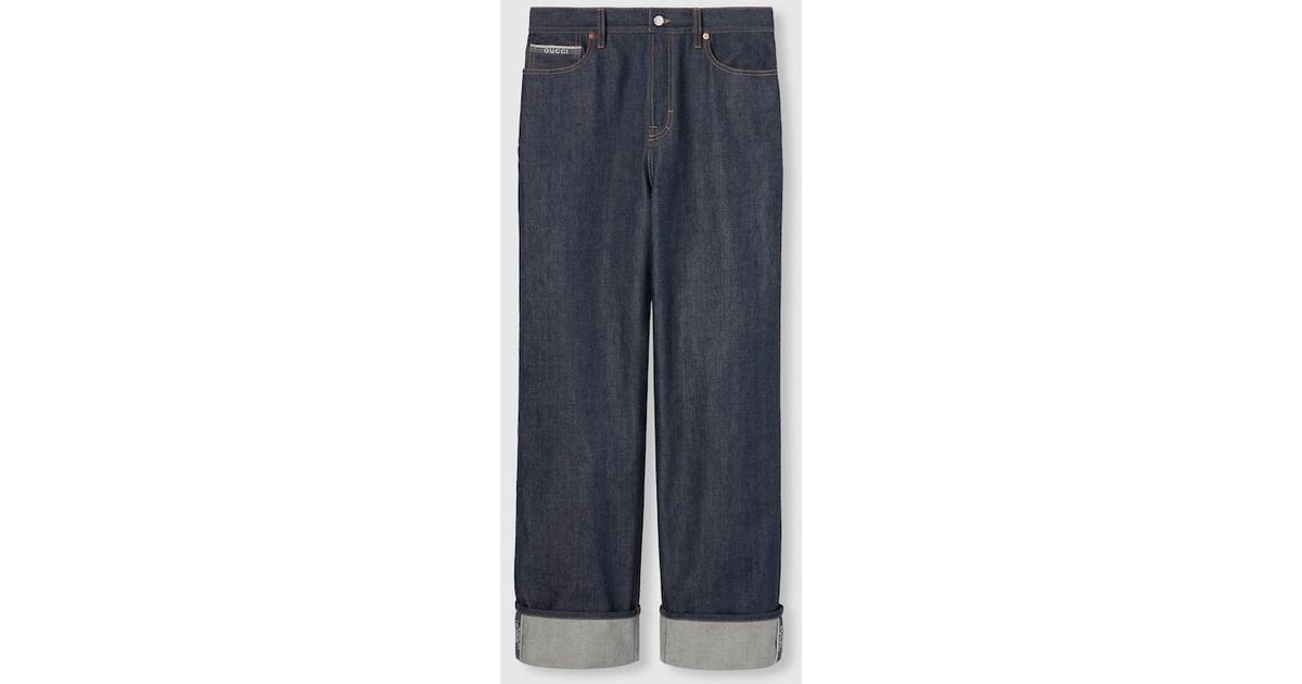 Gucci Denim Pants With Selvedge in Blue | Lyst UK