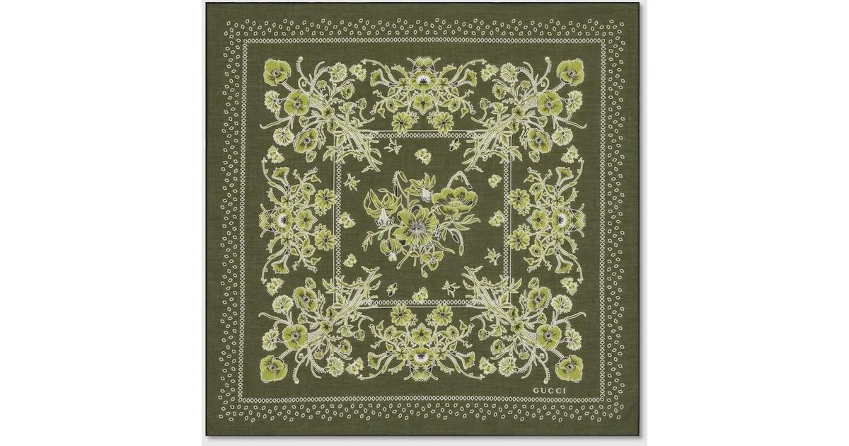 Gucci Printed Cotton Pocket Square in Green for Men | Lyst UK