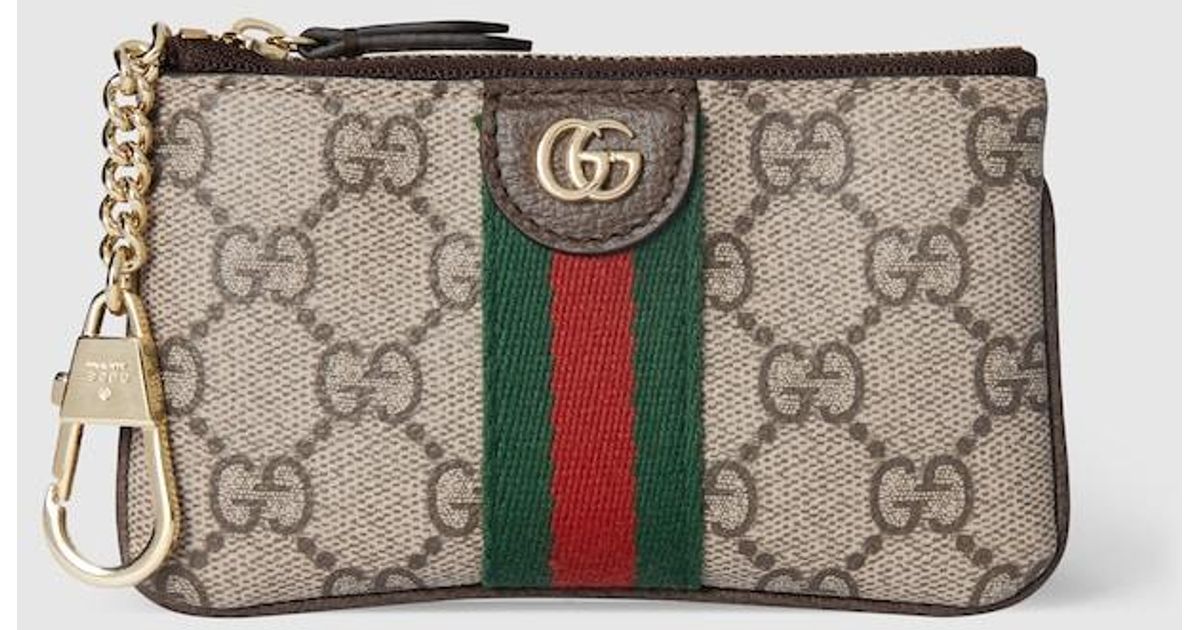 Gucci Ophidia Zip Key Pouch in Metallic | Lyst