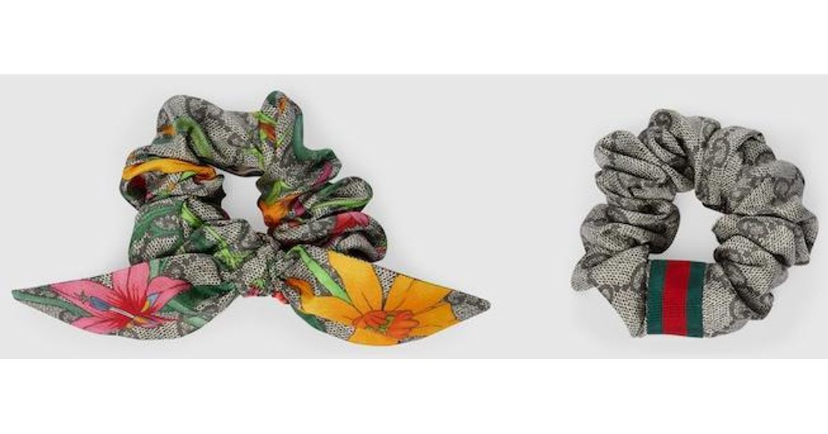Gucci Silk Gg Scrunchie Set, , Silk in Natural | Lyst