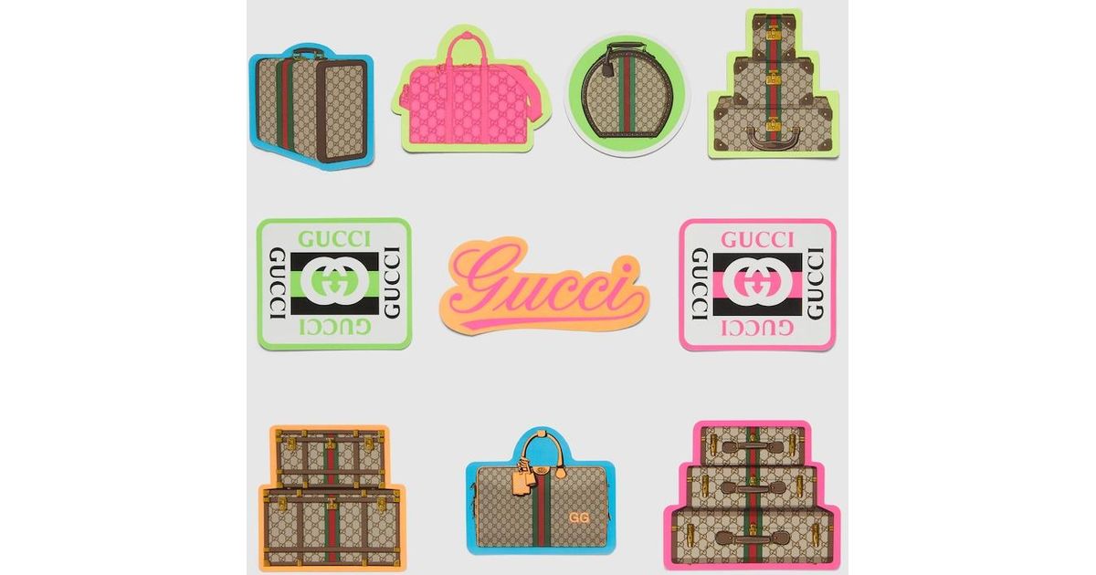 Gucci Valigeria Luggage Stickers in Green for Men | Lyst